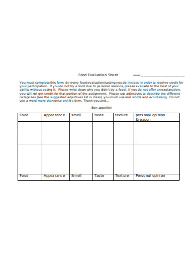Evaluation Sheet - 22+ Examples, Format, Pdf | Examples