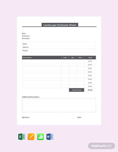 Landscape Estimate - 10+ Examples, Format, Pdf | Examples