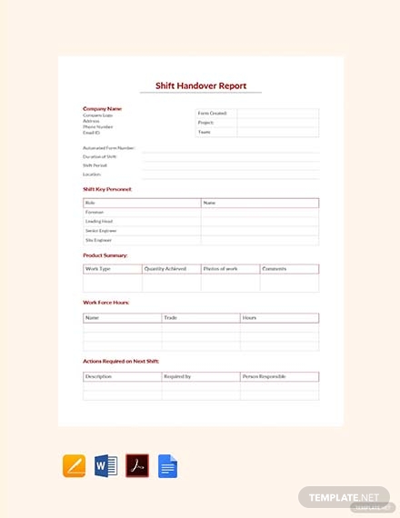 Production Shift Report - 15+ Examples, Format, Pdf | Examples