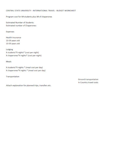 Travel Budget - 15+ Examples, Format, Pdf | Examples