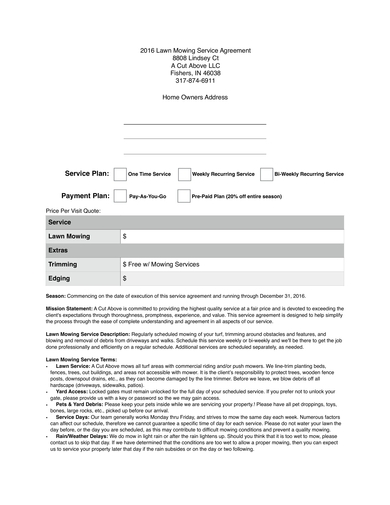 FREE 10 Lawn Care Contract Examples And Templates Download Now 