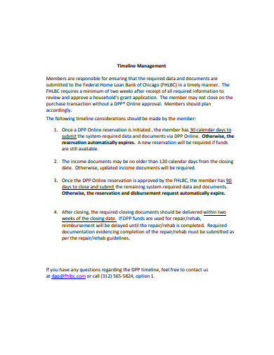 Management Timeline - 17+ Examples, Format, Pdf | Examples
