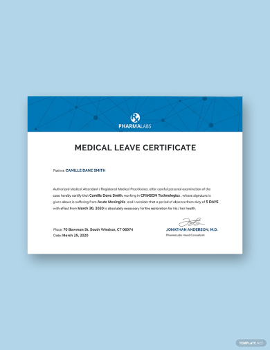 Medical Leave Certificate - 15+ Examples, Format, Pdf | Examples