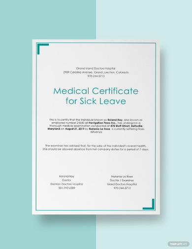 Medical Leave Certificate - 15+ Examples, Format, Pdf | Examples