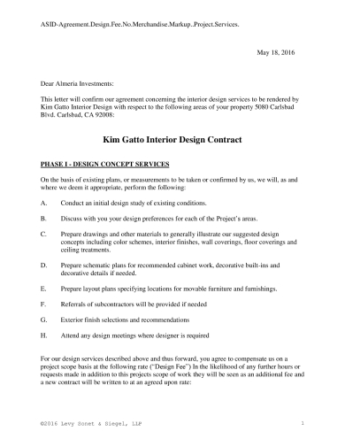 Simple Interior Design Contract Template Girlycop