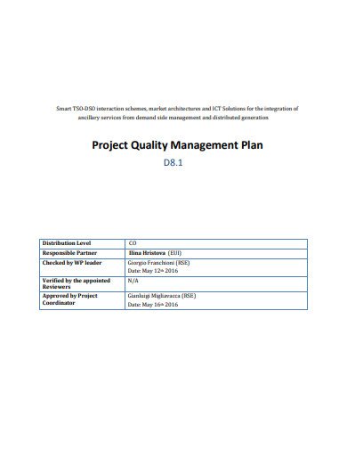 FREE 18 Project Quality Plan Example Templates Examples