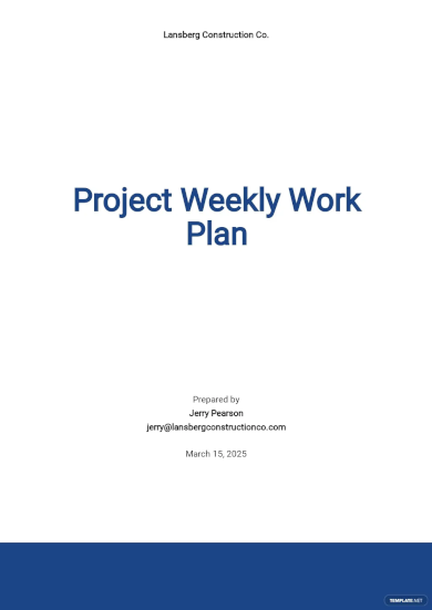Project Work Plan - 30+ Examples, Format, Pdf | Examples