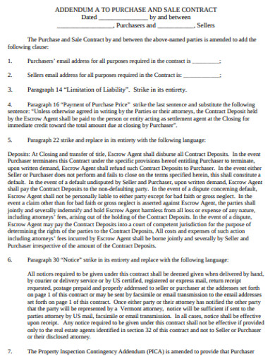 Sales Addendum - 18+ Examples, Format, Pdf | Examples