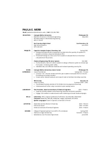 College Resume - 15+ Examples, Design, Word, Pages, Photoshop ...