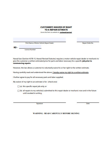 Repair Estimate - 17+ Examples, Format, Pdf | Examples