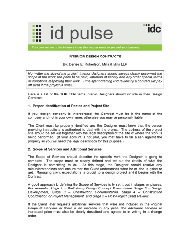 Interior Design Contract Sample Pdf India Psoriasisguru