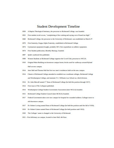 Student Timeline - 17+ Examples, Format, Pdf | Examples