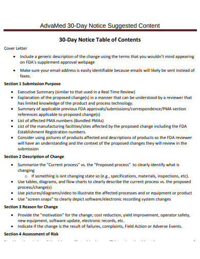 30 Day Notice - 14+ Examples, Format, Pdf | Examples