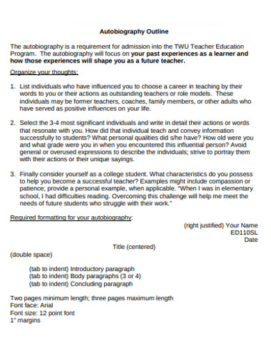  Sample Autobiography Introduction Example Autobiography Essay 