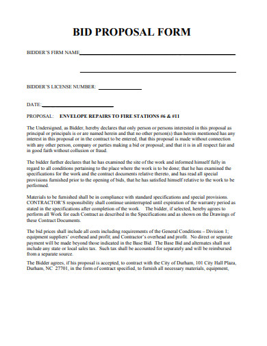 Bid Proposal - 22+ Examples, Format, Pdf | Examples