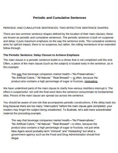 Cumulative Sentence - Format, Sample | Examples