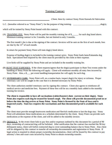 Training Contract - 9+ Examples, Format, How To Make, Pdf