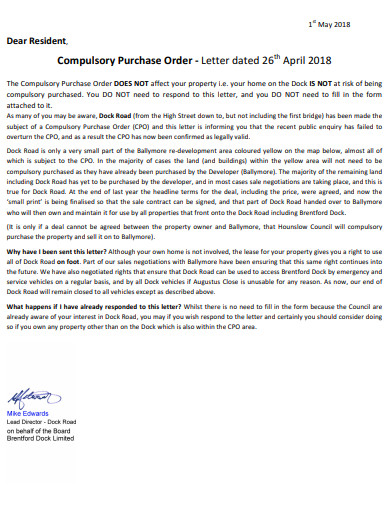 Purchase Order Letter - 5+ Examples, Format, Sample | Examples