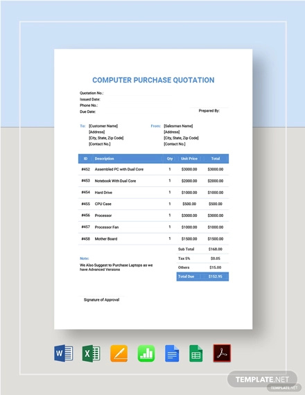 Purchase Quotation - 12+ Examples, Format, Pdf | Examples