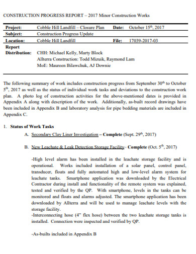 Construction Progress Report 10 Examples Format Pdf Examples