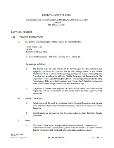 Construction Scope of Work - 11+ Examples, Format, Pdf | Examples