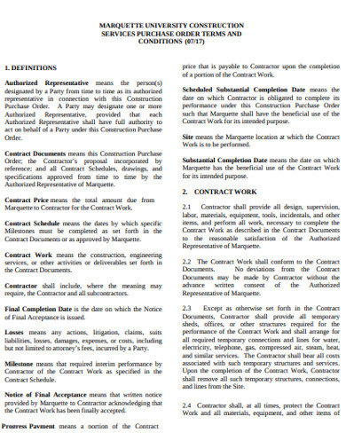 Construction Purchase Order - 8+ Examples, Format, Pdf | Examples