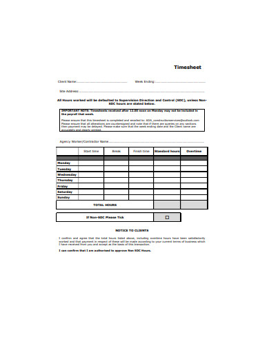 Construction Time Sheet - 13+ Examples, Format, Pdf | Examples