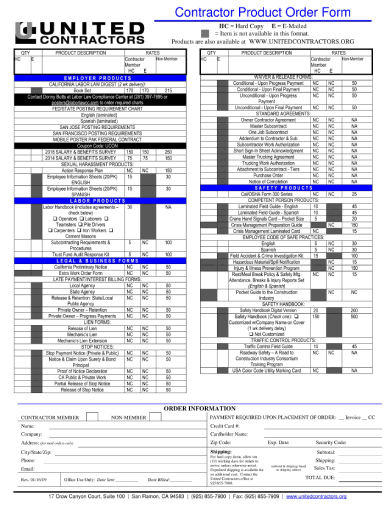Product Order Form - 10+ Examples, Format, Pdf | Examples