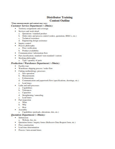 Training Outline - 18+ Examples, Format, Pdf | Examples