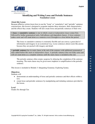 Cumulative Sentence - 10+ Examples, How to Write, PDF