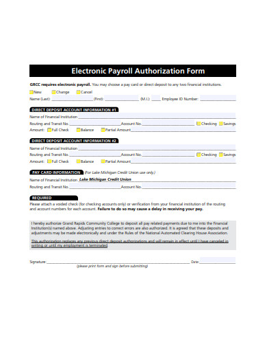 Payroll Authorization Form - 18+ Examples, Format, Sample | Examples