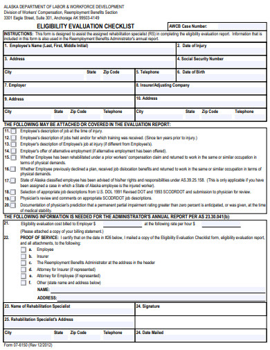Evaluation Checklist - 18+ Examples, Format, Pdf | Examples