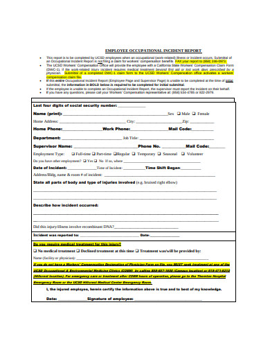 Employee Incident Report - 12+ Examples, Format, Pdf | Examples