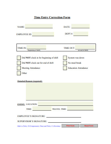 Employee Correction Form - 6+ Examples, Format, Pdf | Examples