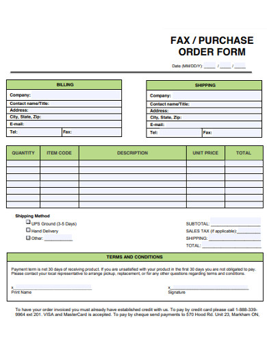 Purchase Order Form - 24+ Examples, Format, Pdf | Examples