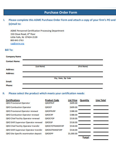 Purchase Order Form - 24+ Examples, Format, Pdf | Examples