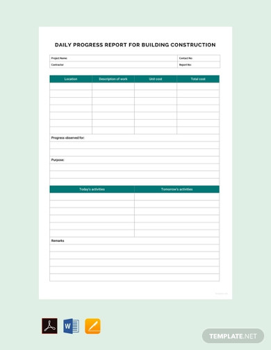 Construction Progress Report 10 Examples Format Pdf Examples