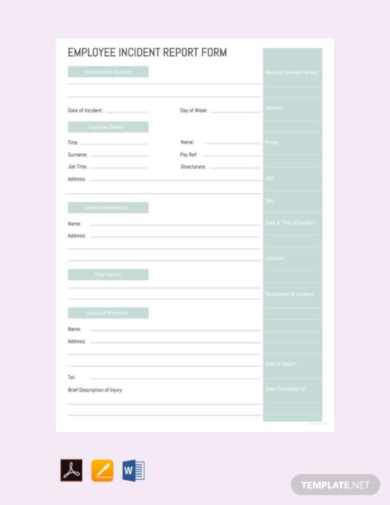 Employee Incident Report - 12+ Examples, Format, Pdf | Examples