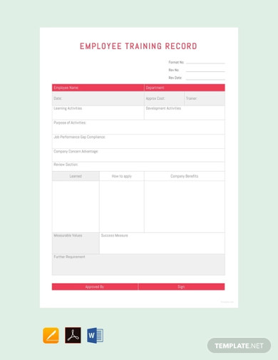 Training Record - 17+ Examples, Format, Pdf | Examples
