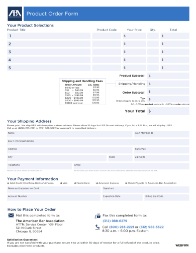 Product Order Form - 10+ Examples, Format, Pdf | Examples