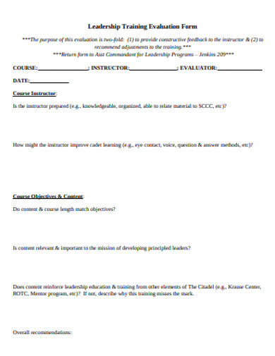 Training Evaluation Form - 21+ Examples, Format, Pdf | Examples