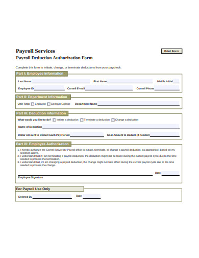 Payroll Authorization Form - 18+ Examples, Format, Sample | Examples