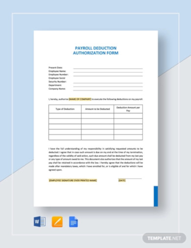 Payroll Authorization Form - 18+ Examples, Format, Sample | Examples