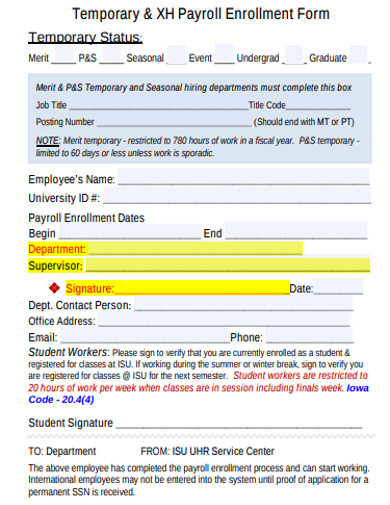 Payroll Form - 18+ Examples, Format, Sample | Examples