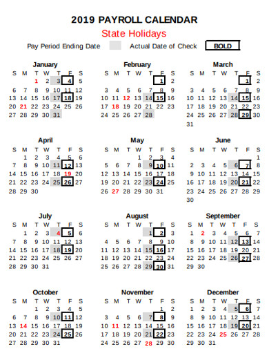 FREE 19 Payroll Calendar Examples Templates PDF Examples