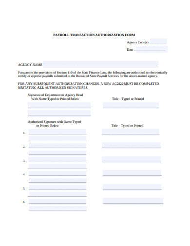 Payroll Authorization Form - 18+ Examples, Format, Sample | Examples