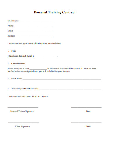 Training Contract - 9+ Examples, Format, How To Make, Pdf