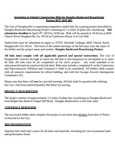 Construction Project Description Sample Master Of Template Document