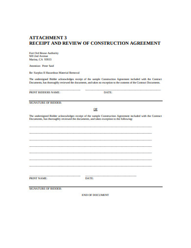 Construction Receipt - 9+ Examples, Format, Excel, Word, Numbers, Pages ...