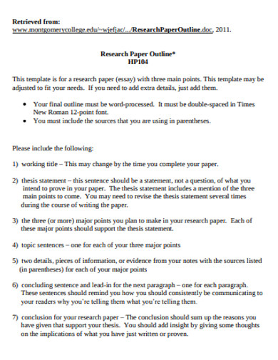 How To Write Research Paper Outline Examples